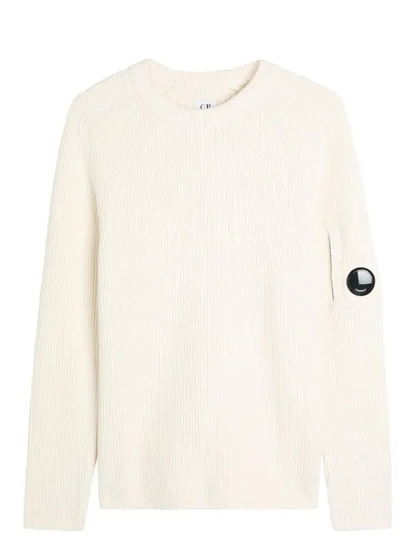 C.P. COMPANY Ribbed Cotton-blend Jumper - White