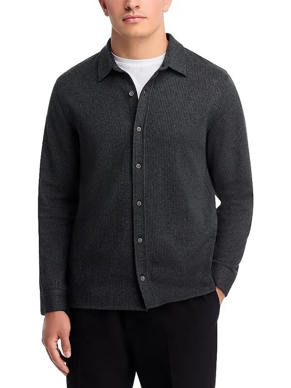 Vince Pinstripe Jacquard Long Sleeve Shirt - Charcoal