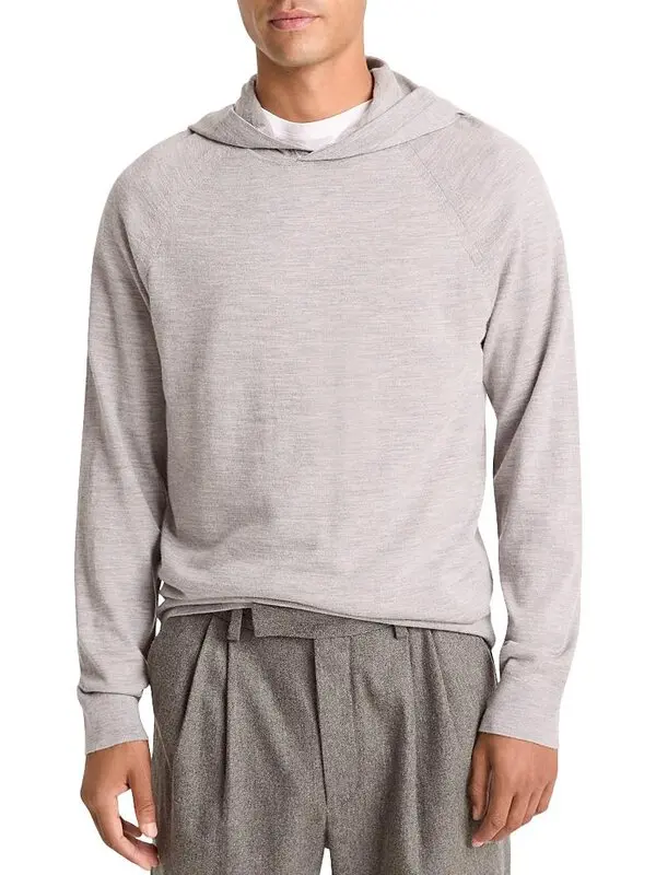 Vince Merino And Cashmere Pullover Hoodie - Heather Grey