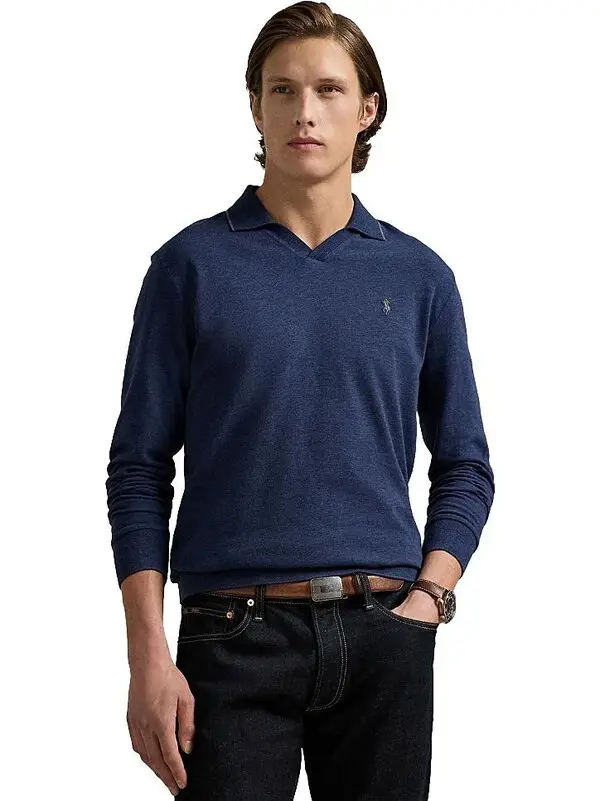 Polo Ralph Lauren Textured Jersey Polo Shirt - Spring Navy