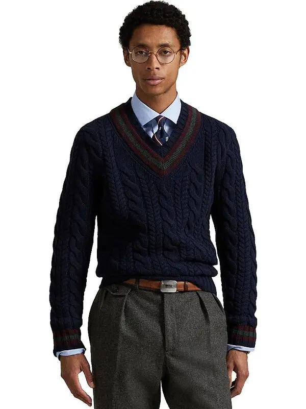 Polo Ralph Lauren Wool Cashmere Cricket Sweater - Blue