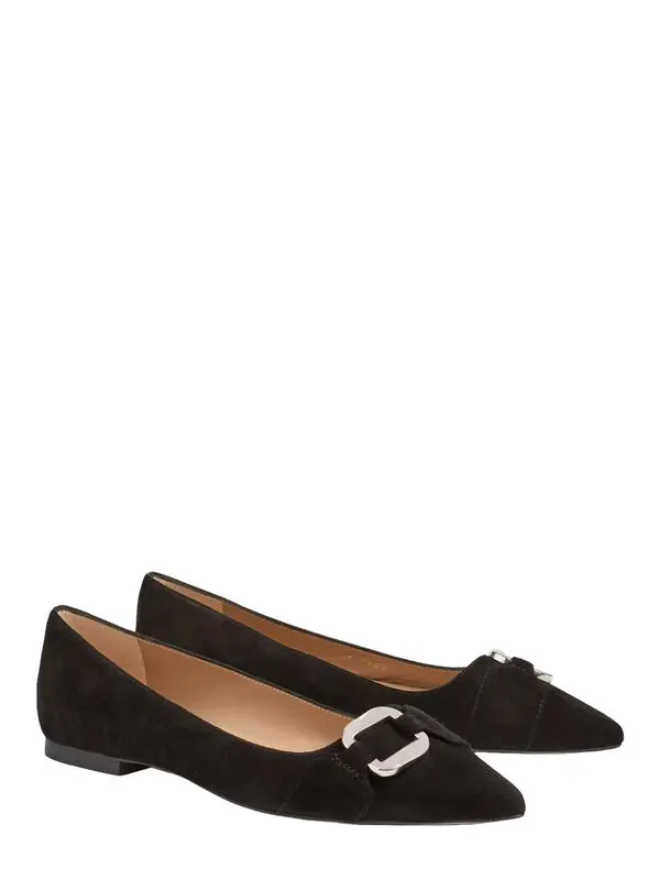 LK BENNETT Ethel Pointed Toe Flat - Black
