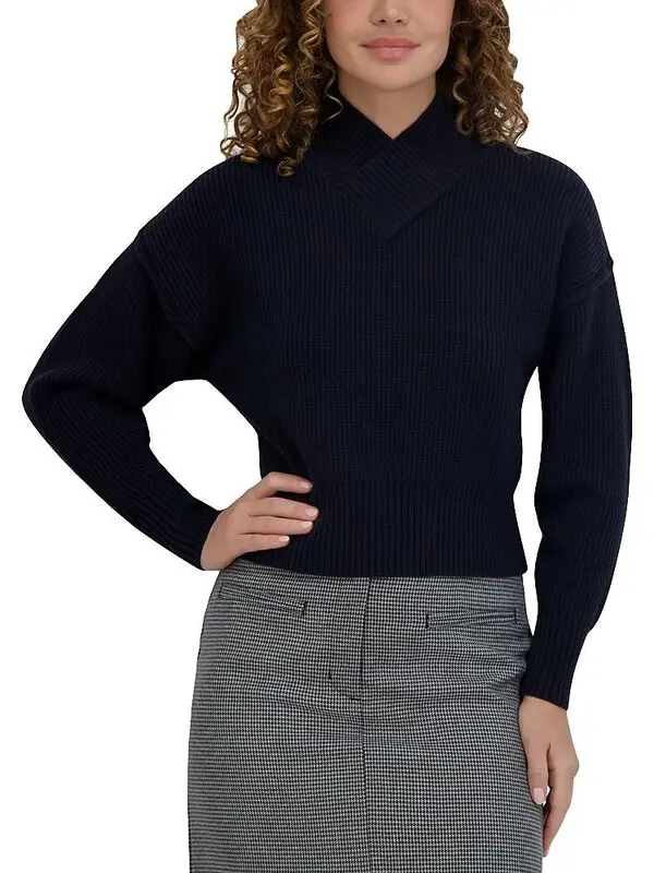 POINT Chunky Knit Pullover Sweater - Navy