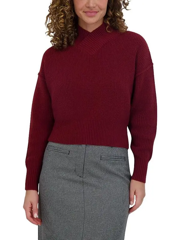 POINT Chunky Knit Pullover Sweater - Syrah