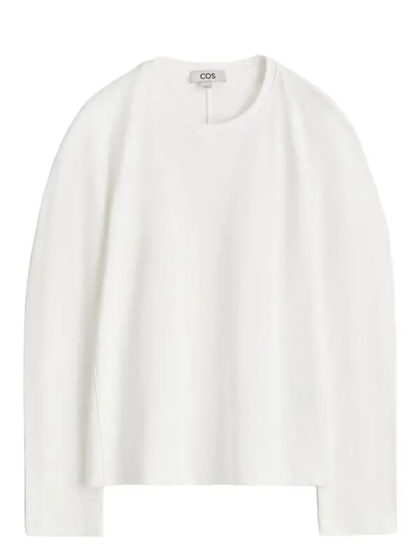 Cos Rounded Jersey Top - White