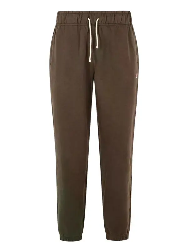 NEW BALANCE Elastic-waistband Logo-patch Track Pants - Brown