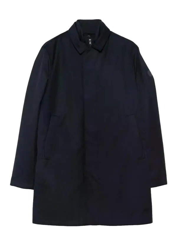 PEOPLE OF SHIBUYA Zip-front Coat With Patch Pockets - Blue