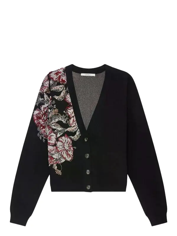 Malìparmi Floral-jacquard Cardigan - Black