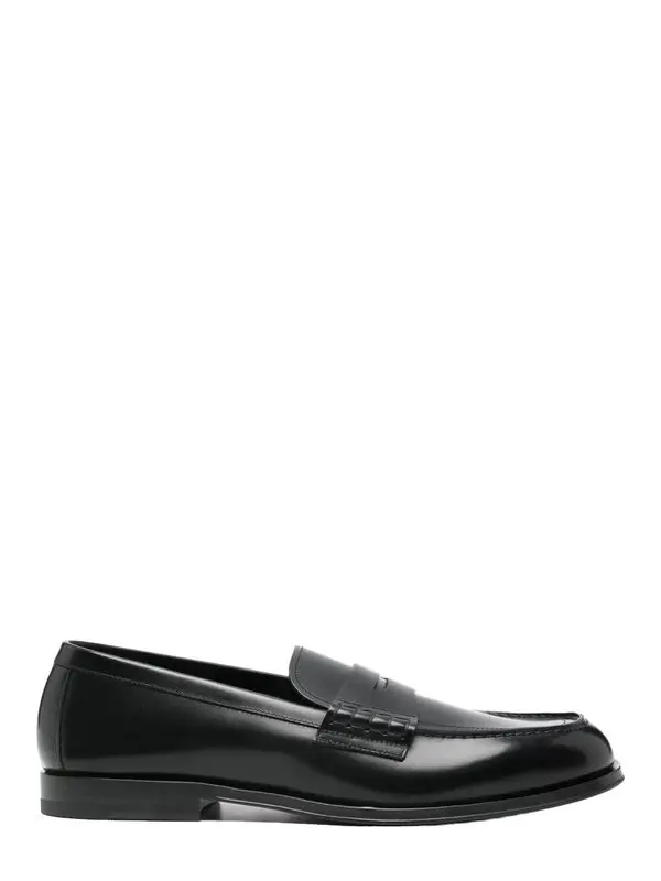 HENDERSON BARACCO Penny-strap Leather Loafers - Black