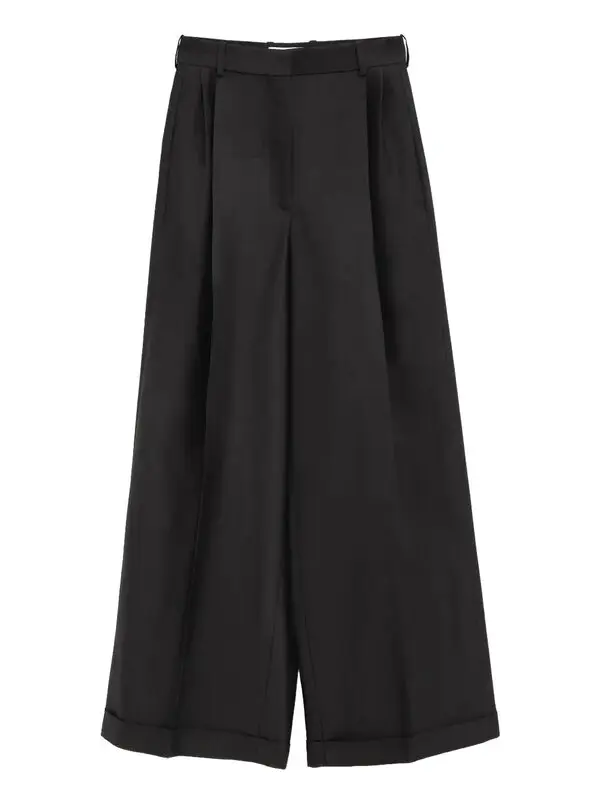 Loewe Pleated Cuffed Trousers - Black