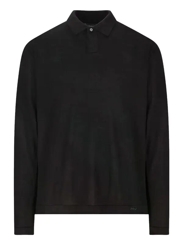 MASSIMO OSTI STUDIO Long-sleeved Polo Shirt - Black