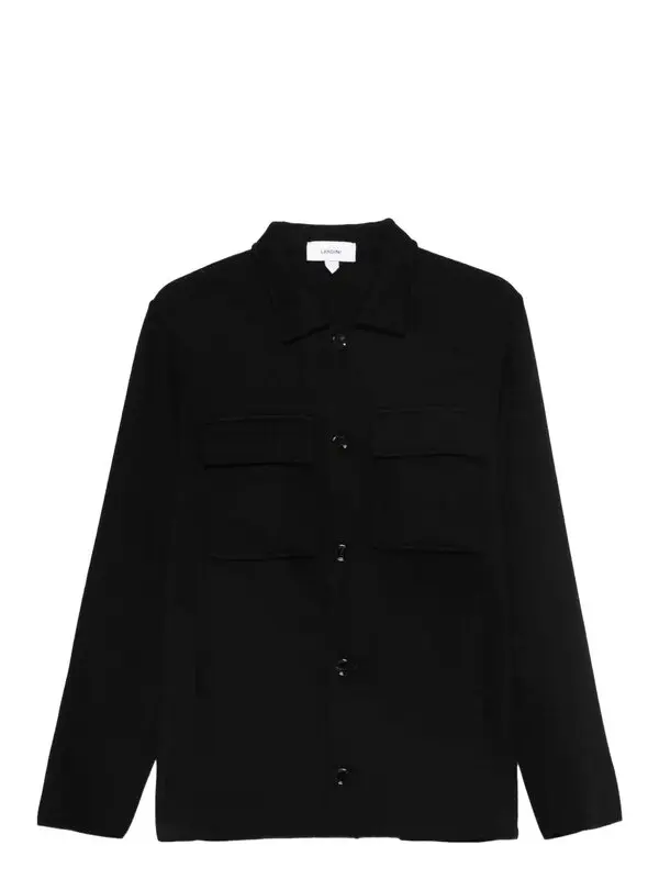 LARDINI Patch-pocket Button-front Jacket - Black