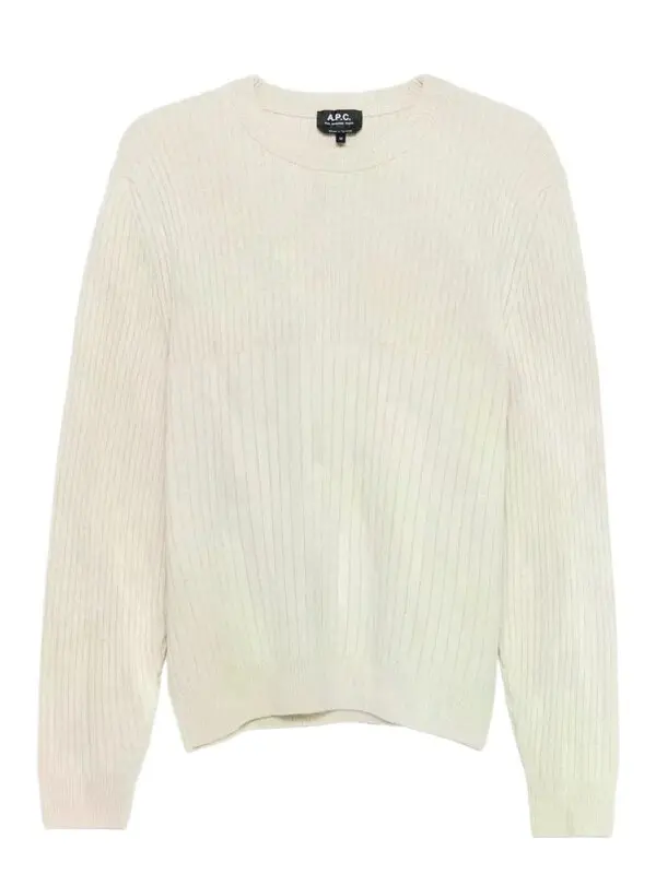 A.p.c. Ribbed Crew-neck Sweater - Neutrals