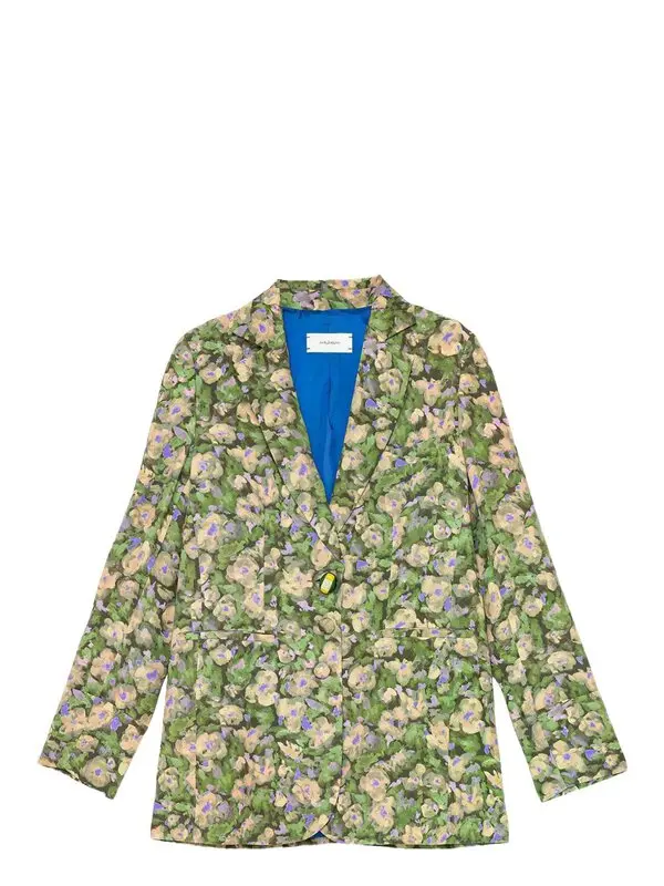 Malìparmi Floral-print Single-breasted Blazer - Green