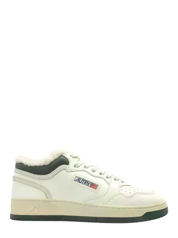 AUTRY Shearling-lined Leather Sneakers - White