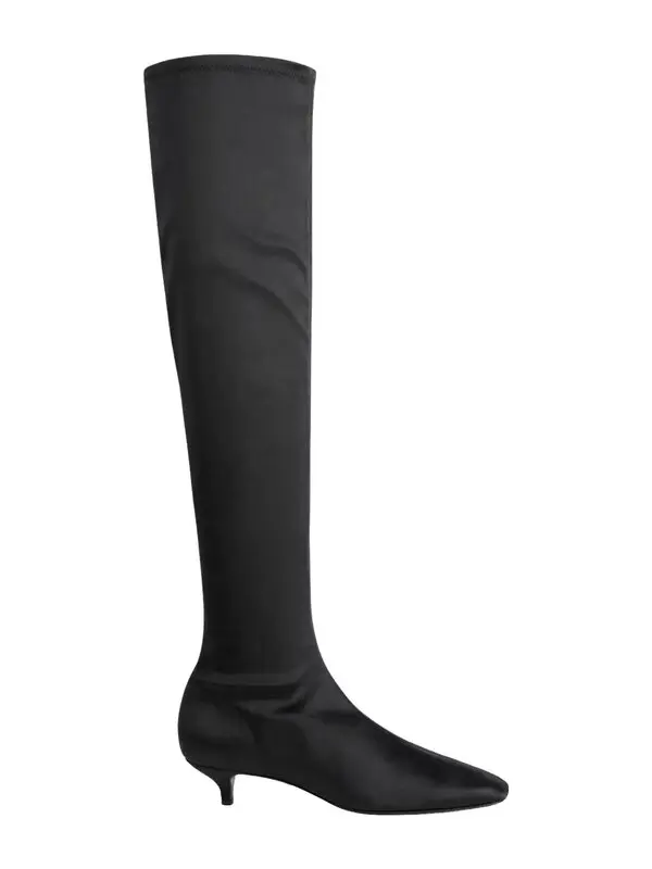 TOTEME 40mm Satin Knee-high Boots - Black