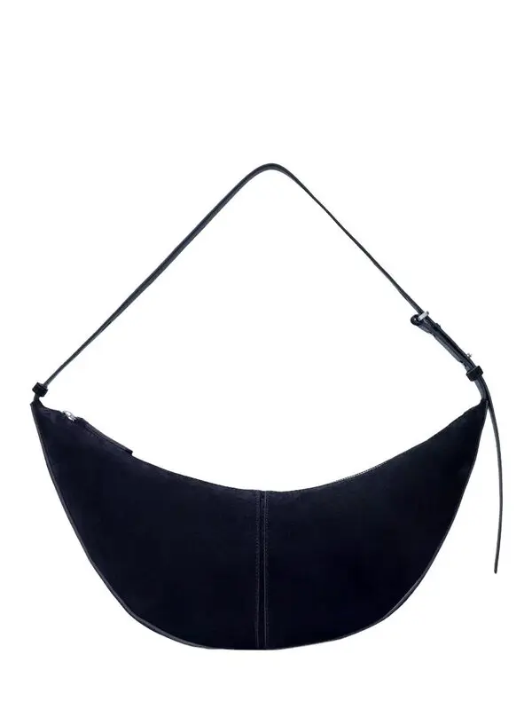 Proenza Schouler Crescent-shaped Suede Shoulder Bag - Blue