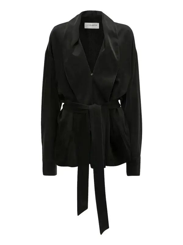 Victoria Beckham Wrap-belt Blouse - Black