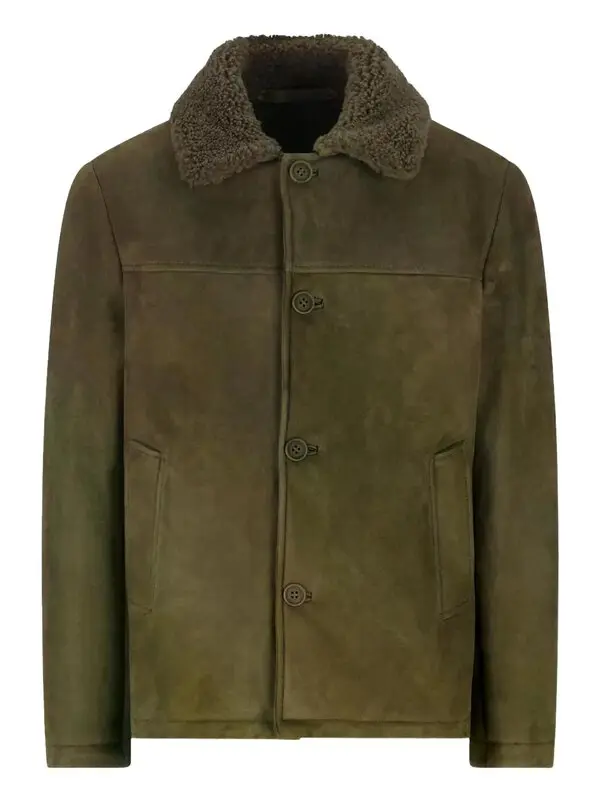 SALVATORE SANTORO Buttoned Suede Jacket - Green