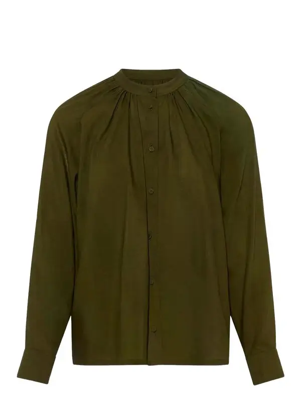 YVES SALOMON Pleated-neck Shirt - Green