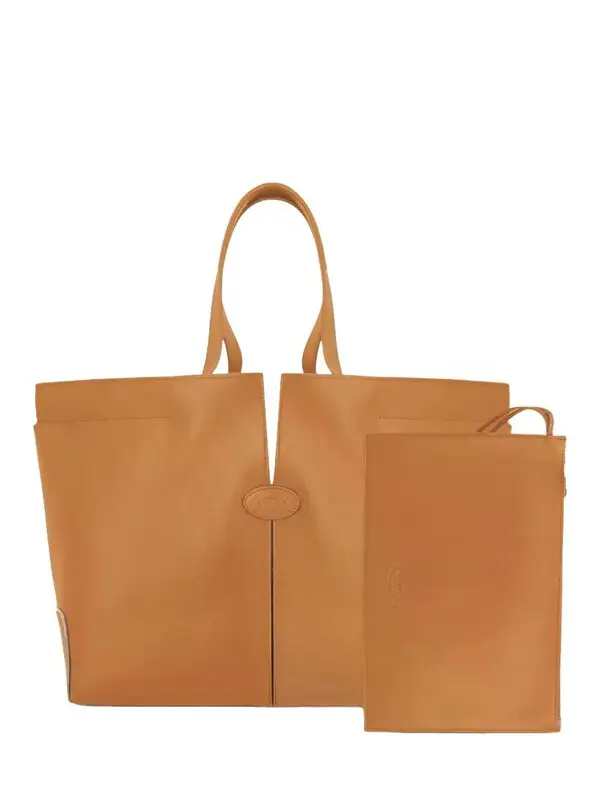 TOD'S Di Folio Leather Tote Bag - Brown