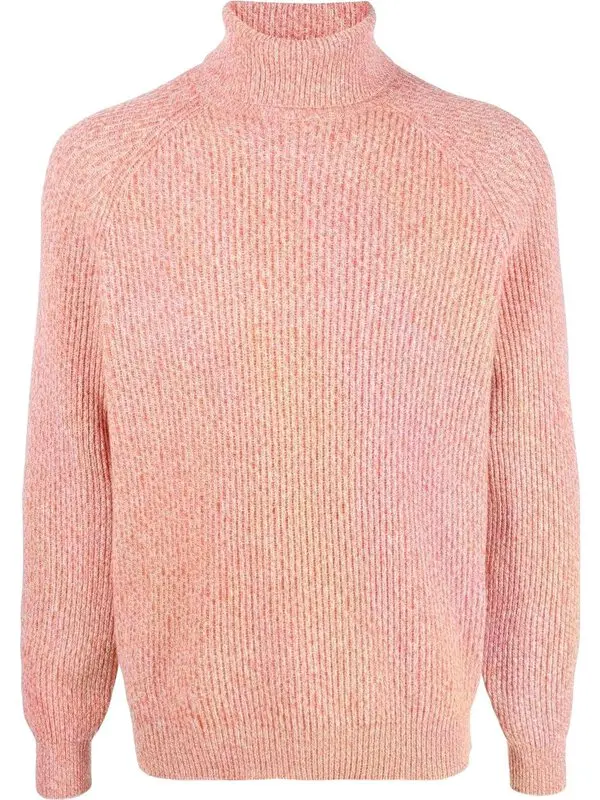 Brunello Cucinelli Ribbed-knit Roll-neck Jumper - Orange