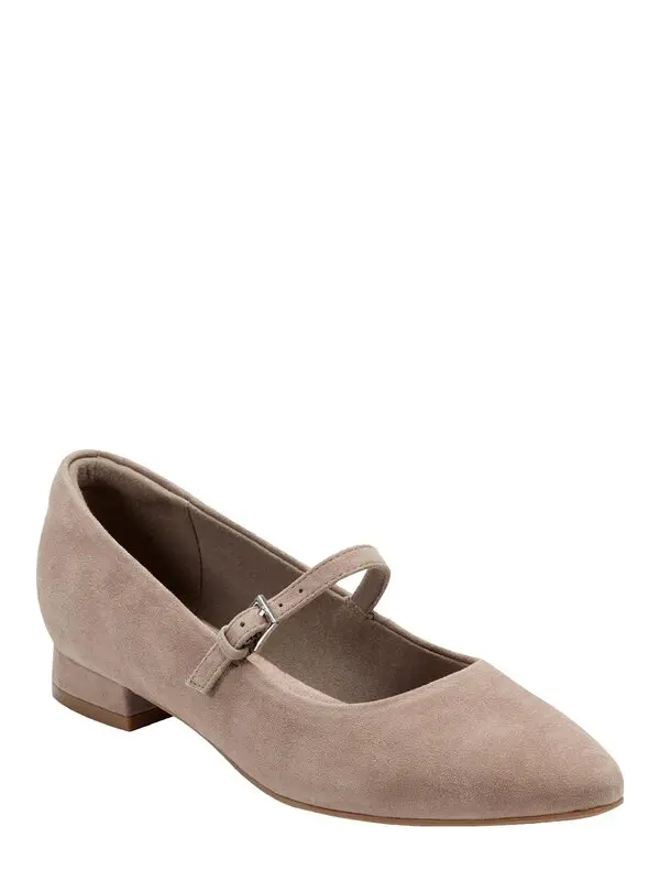 Rockport Taren Pointed Toe Flat - Taupe