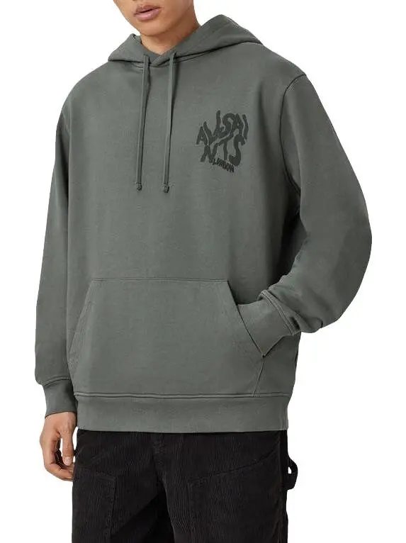 ALLSAINTS Orlando Logo Cotton Graphic Hoodie - Gastor Green