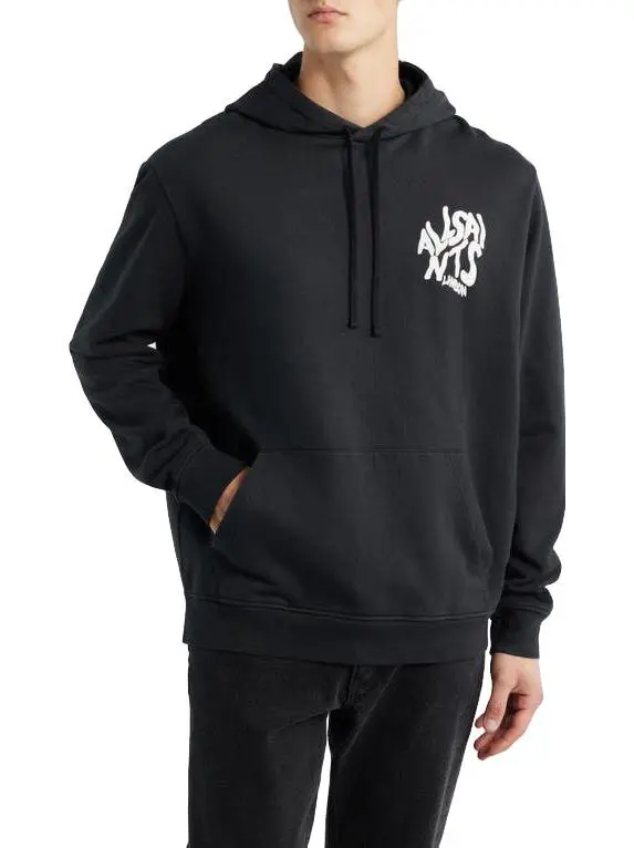 ALLSAINTS Orlando Logo Cotton Graphic Hoodie - Jet Black