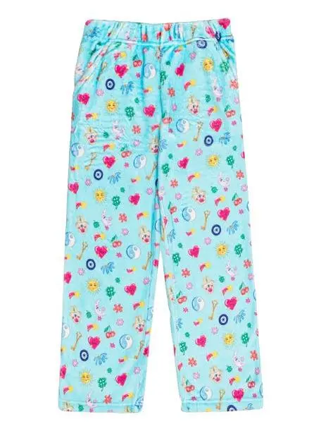 PREPPY GOOSE Plush Lucky Charm Loungewear Pant - Light Blue