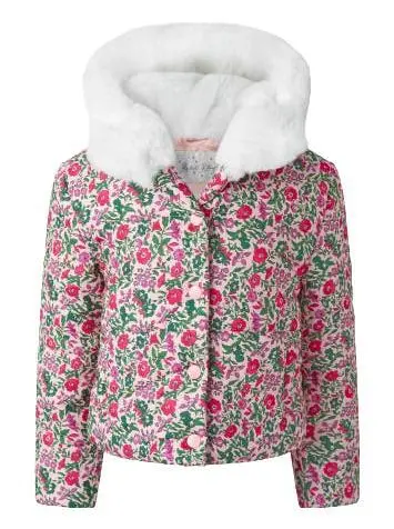 RACHEL RILEY Floral Hooded Puffer Jacket - Pink