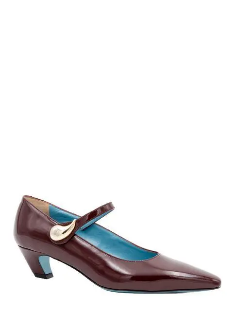 VALENTINA RANGONI Velato Mary Jane Pump - Bordeaux Patent
