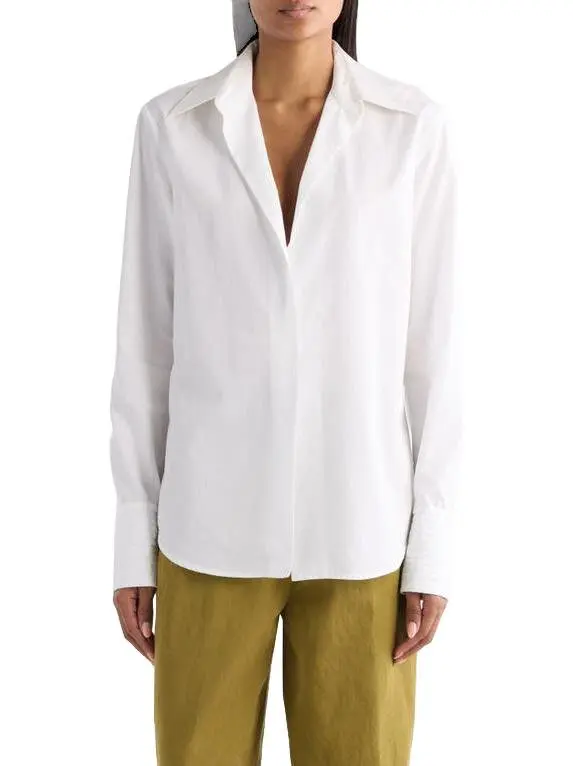 Dries Van Noten Celinta Cotton Button-up Shirt - White
