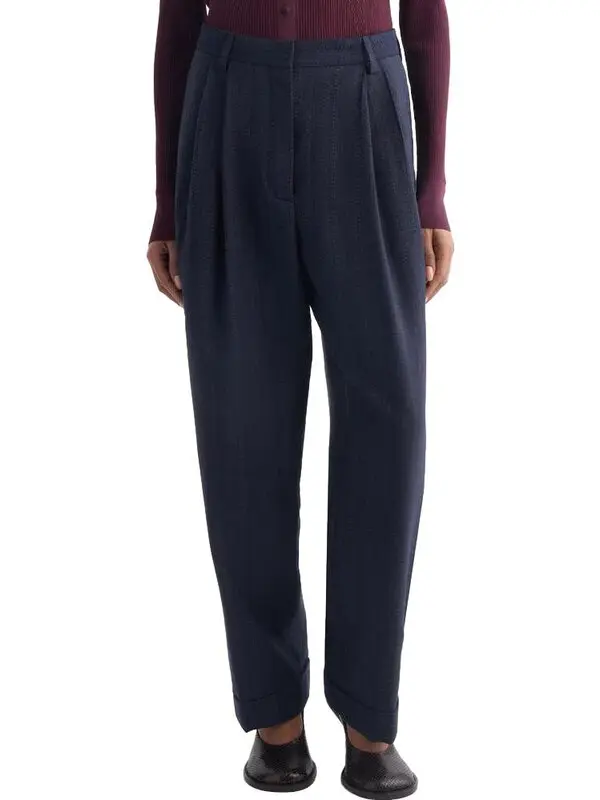 Dries Van Noten Partan Stripe Jacquard Wide-leg Pants - Navy