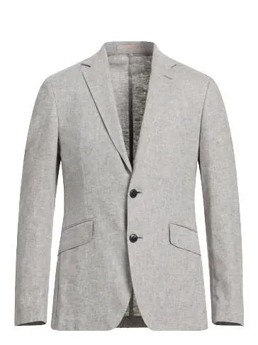HACKETT Single-breasted Blazer In Linen And Cotton - Grey