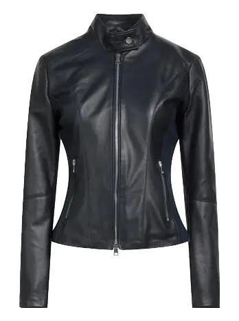 STREET LEATHERS Midnight Leather Biker Jacket - Blue
