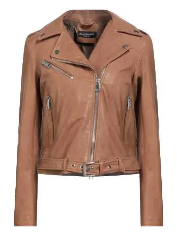 STREET LEATHERS Leather Biker Jacket - Brown