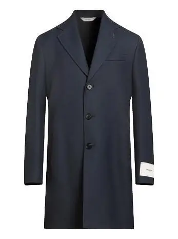 PAOLONI Gabardine Single-breasted Coat - Navy