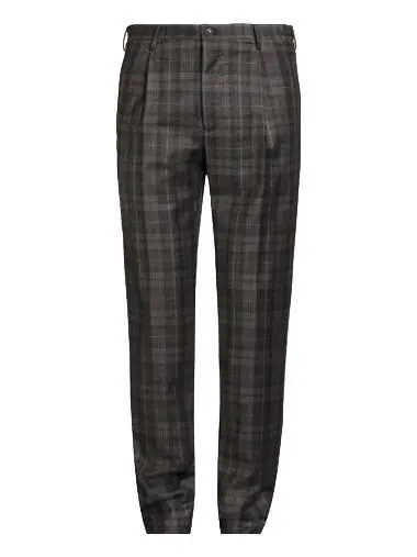 Incotex Tartan Virgin Wool Trousers - Brown