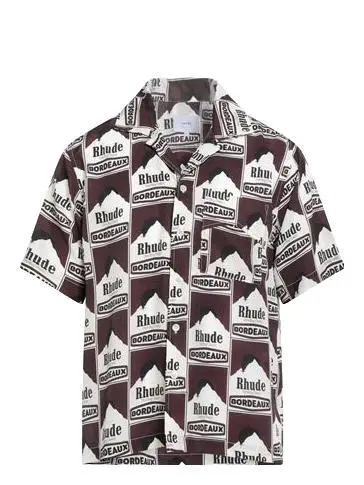 Rhude Shirt Chocolate Size Silk - Brown