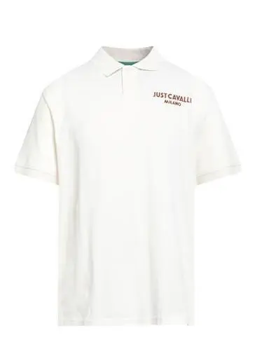 Just Cavalli Polo Shirt Cream Size Cotton - White