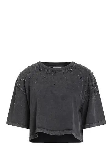 Sandro Cotton Jersey Crop T-shirt - Grey