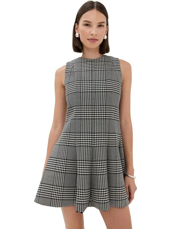 Brandon Maxwell Fitted Mini Dress - Prince Of Wales Plaid