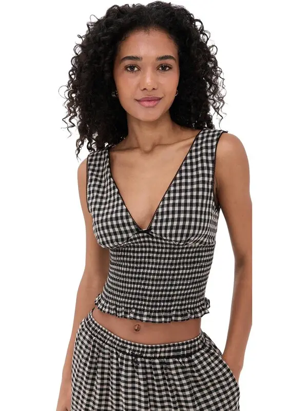 NIA Check Pattern Top - Oat