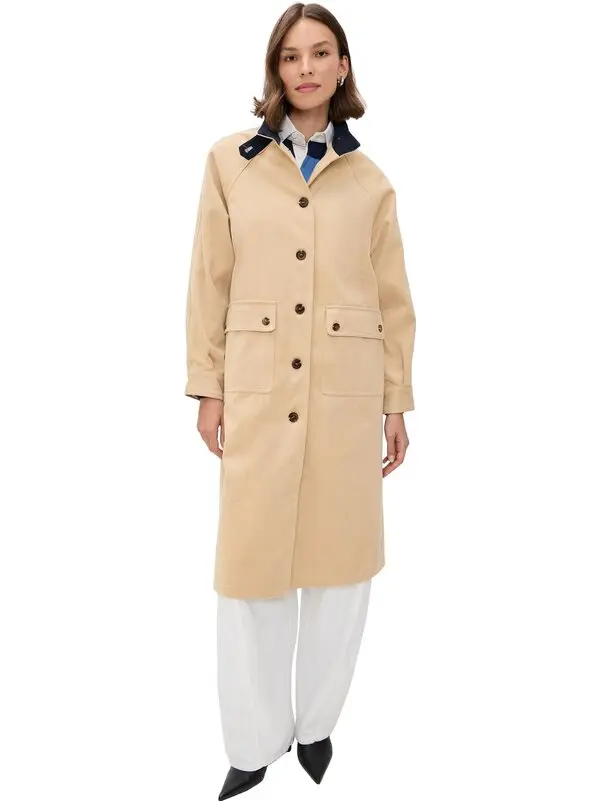 Line & Dot Oakley Coat - Beige/navy