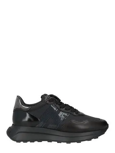 Hogan Leather And Textile Sneakers - Black