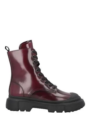 Hogan Ankle Combat Boots - Red