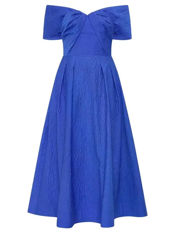 Rebecca Vallance Viola Off-shoulder Midi Dress - Blue