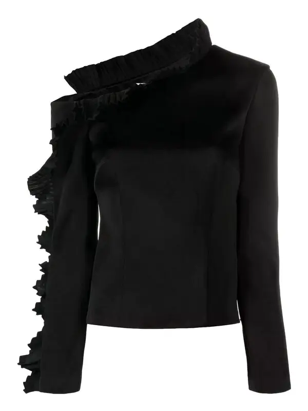 V:PM ATELIER Isabel Ruffle-detail Top - Black