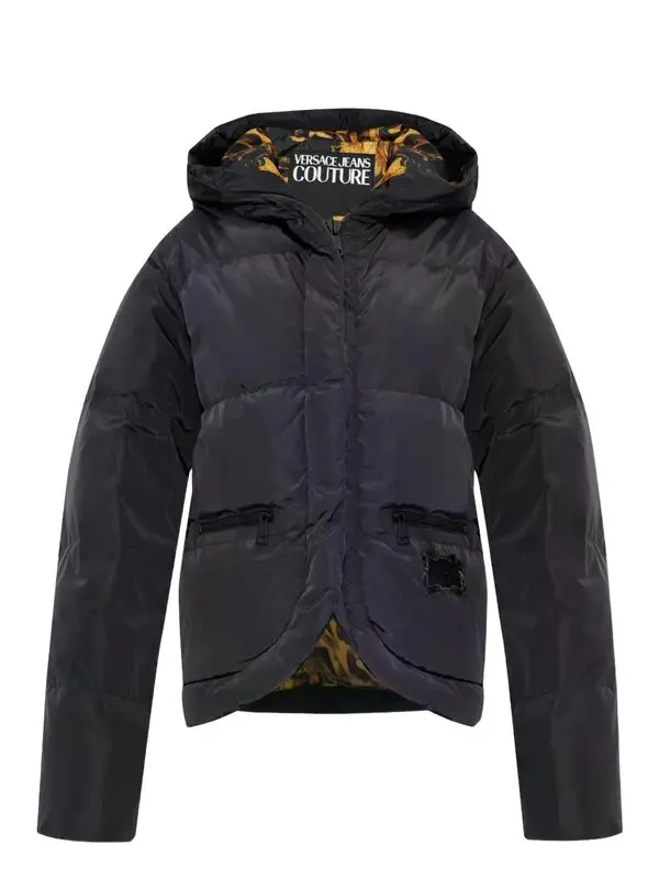 Versace Hooded Puffer Jacket - Black